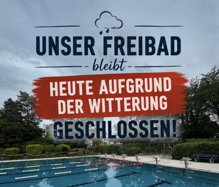Freibad aufgrund des Wetters heute (12.06.) geschlossen - AQWA Walldorf